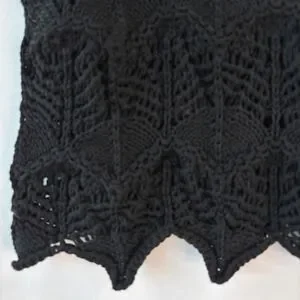 Zara | Tops | Zara Black Crochet Knit Tank Top Scalloped Hem Boho ...